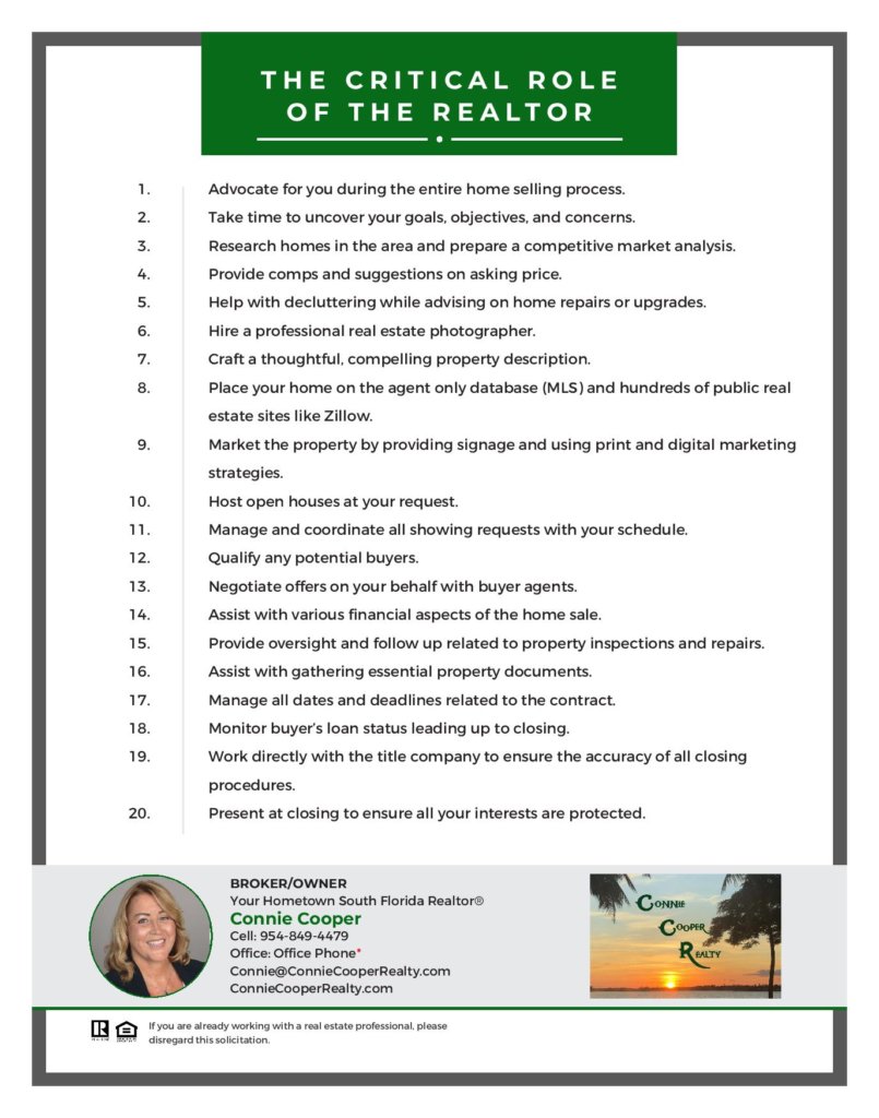 Role of a Realtor | Connie Cooper