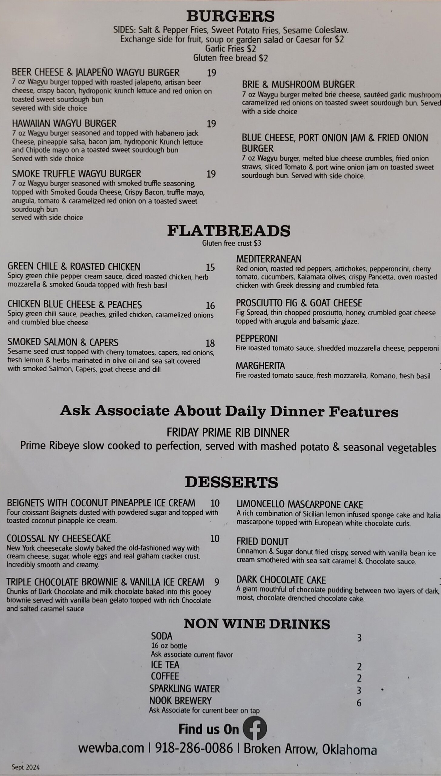 Waters Edge Winery Food Menu | David Dumont